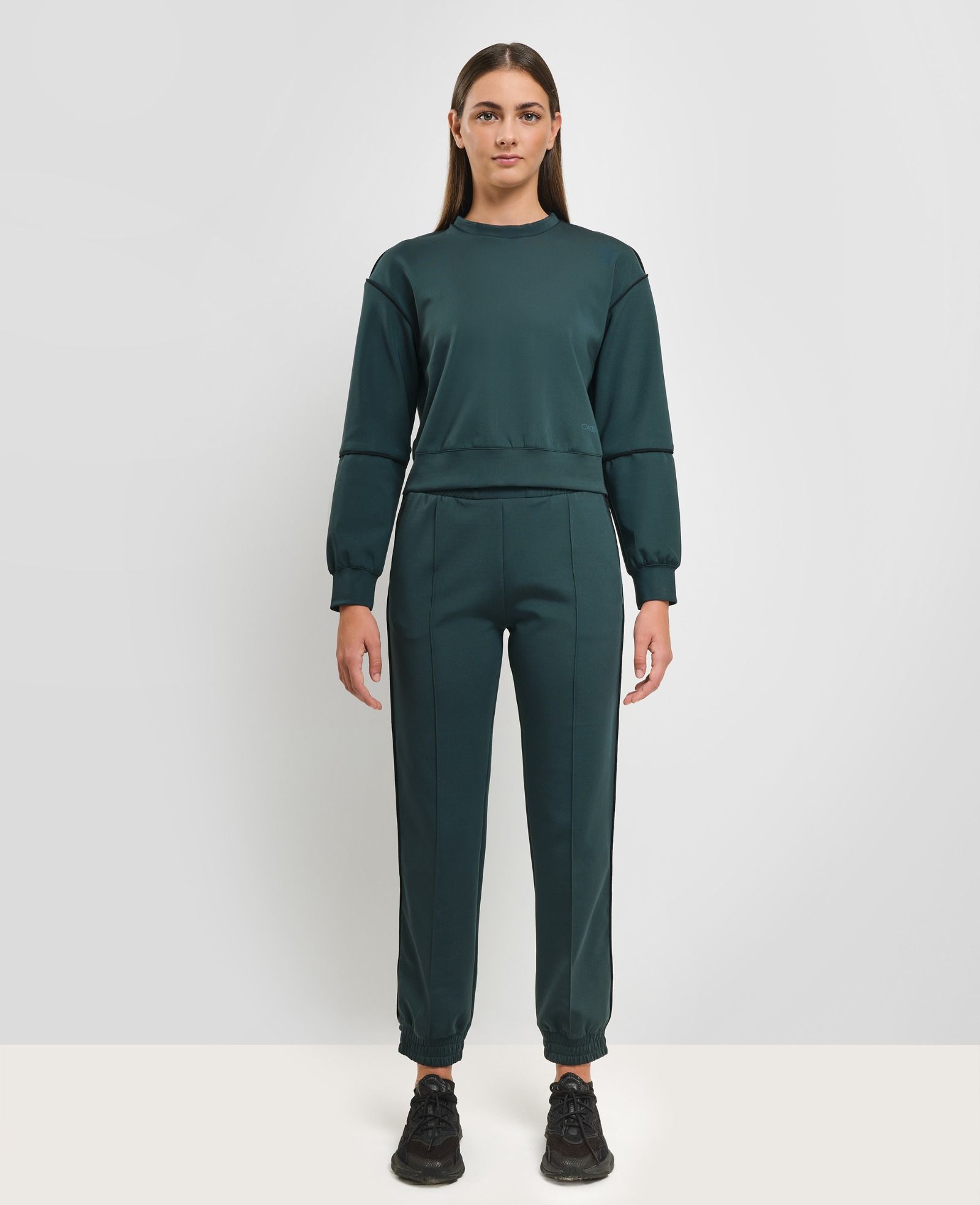 Piping Crewneck Sweatshirt Green| CiaoGym